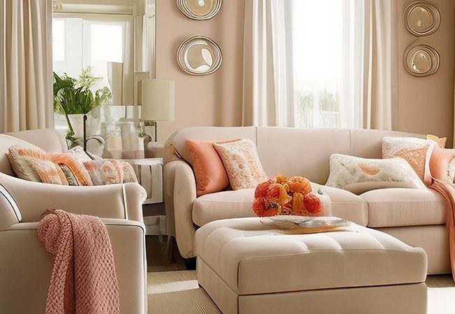 Peach And Grey Living Room Ideas | Baci Living Room