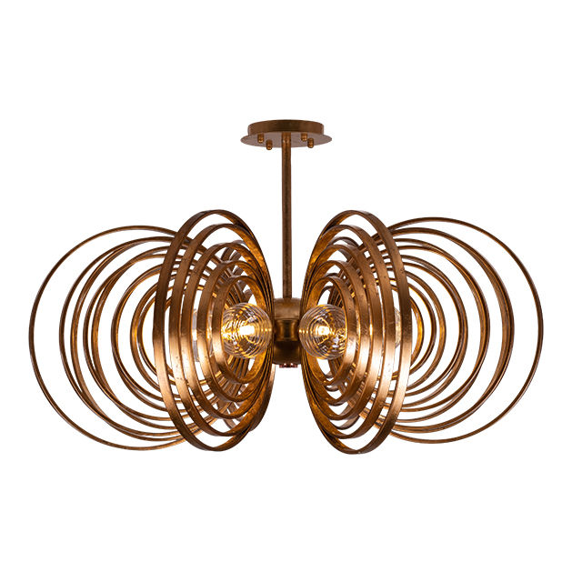 Time To Shine Large, Antique Gold Foil Gilded Ceiling Light-CL17-10004